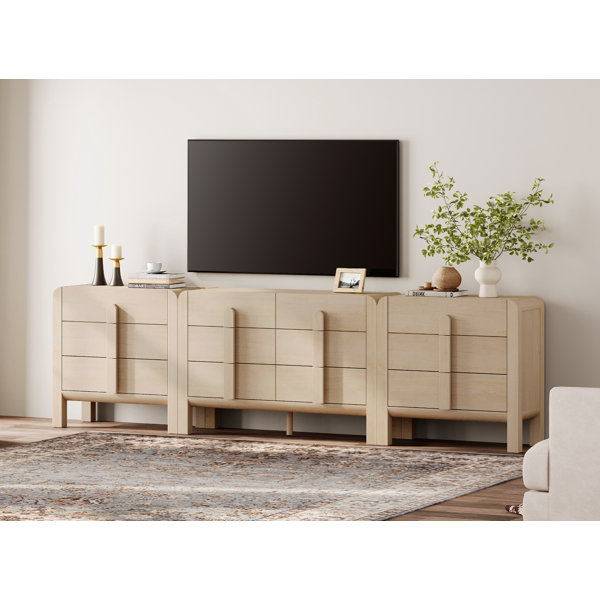 Ebern Designs Adora Modern Dresser TV Stand For Tvs Up To 120 Inch, 3-In-1 Wood Media Console ...